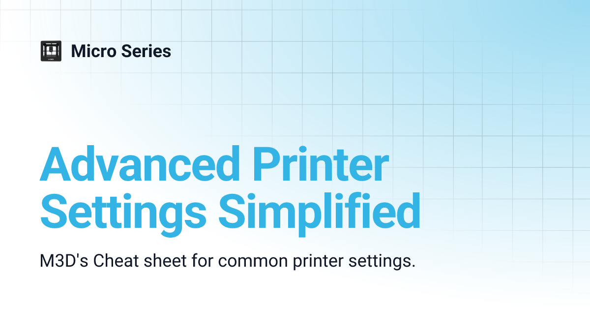 Advanced Printer Settings Simplified | Micro Series